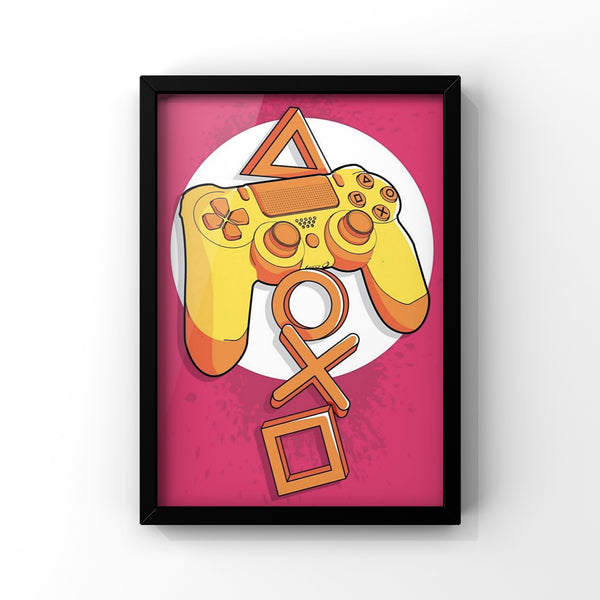 Yellow Joystick framed Poster – Paintastic-shop